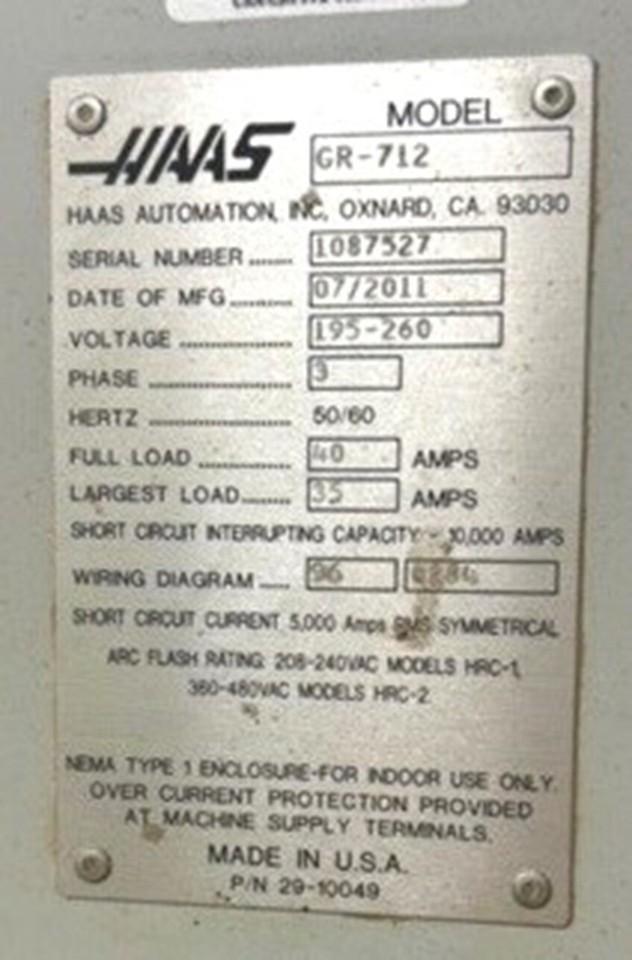 2011 HAAS GR-712 CNC 3-AXIS GANTRY ROUTER, 72" x 144" TABLE, COOLANT | eBay