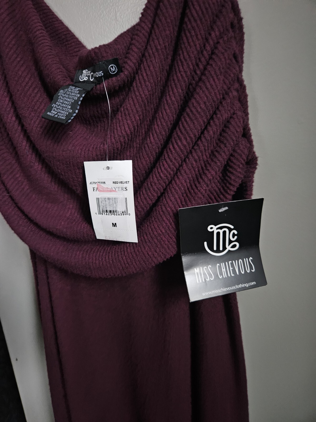 Miss Chievous Burgundy Sweater dress Medium | eBay