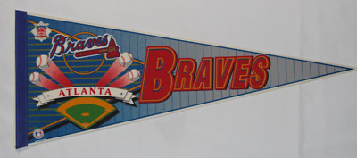 Vintage 90’s Atlanta Braves MLB Baseball Full Size 30” Pennant by ...