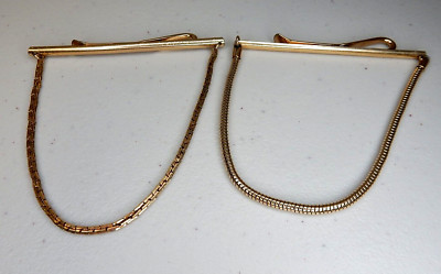 Two Vintage Gold Overlay Tie Bar Chain by KREMENTZ USA Made | eBay