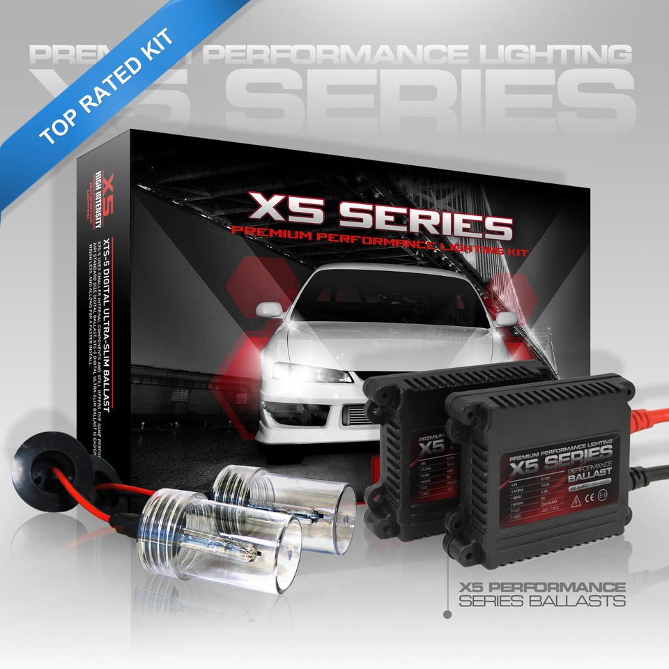X5 HID Slim Conversion Kit H4 H7 H11 H13 9003 9005 9006 6K 5K Hi-Lo Bi ...