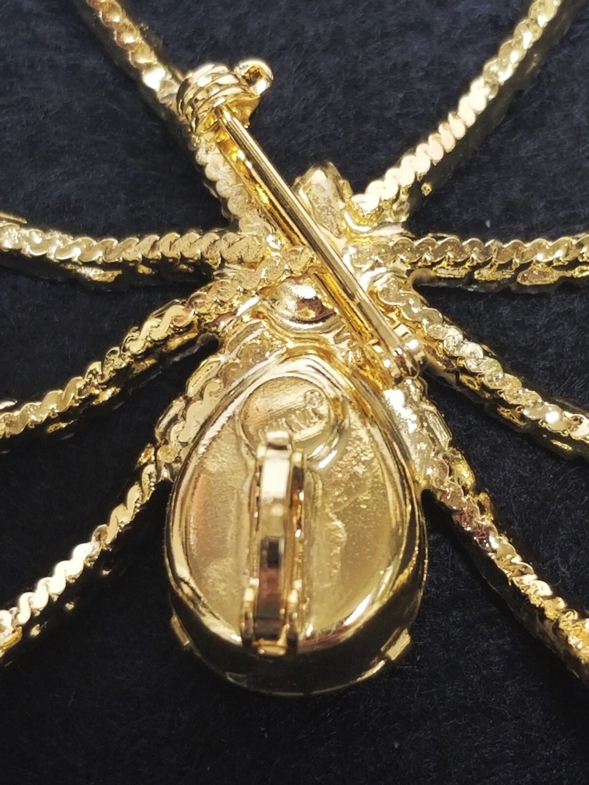 Vintage IVANA Brown Rhinestone SPIDER Brooch / Pendant 2" x 2 1/4" MINT ...