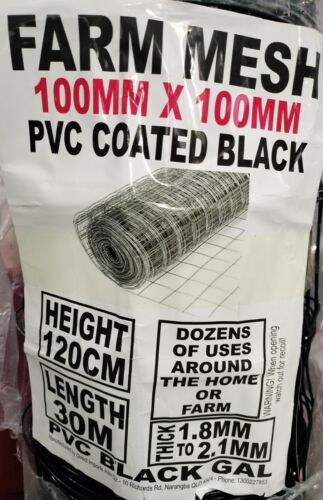 Farm Mesh 30m 1200h High END in Black and PVC Coated Easy Install ...