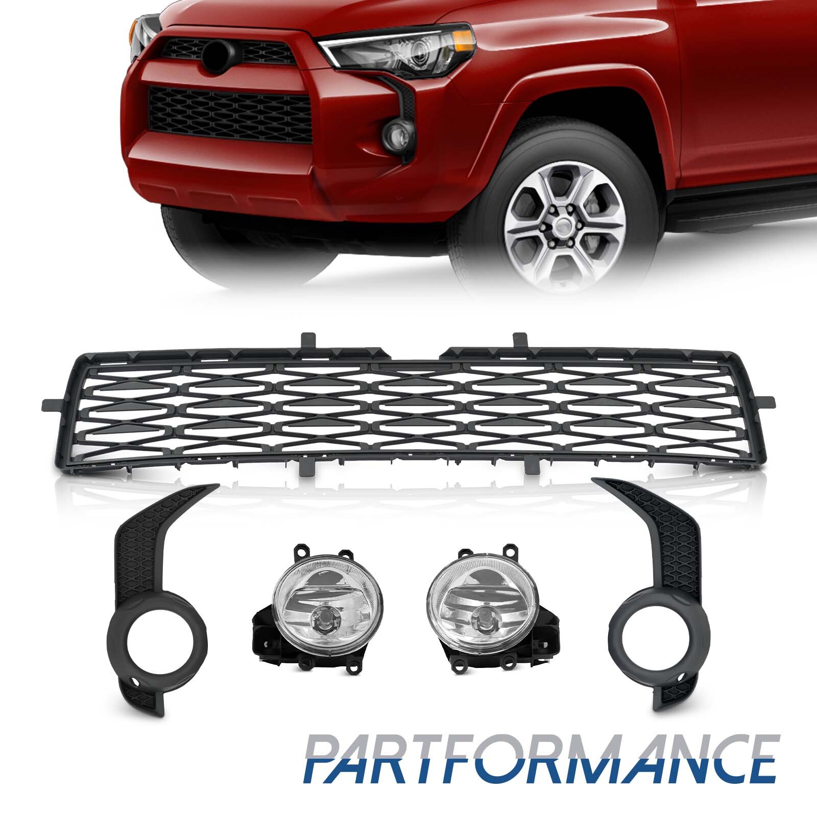 For 2014-2019 Toyota 4Runner TRD/SR5 Front Bumper Lower Grille & Fog ...