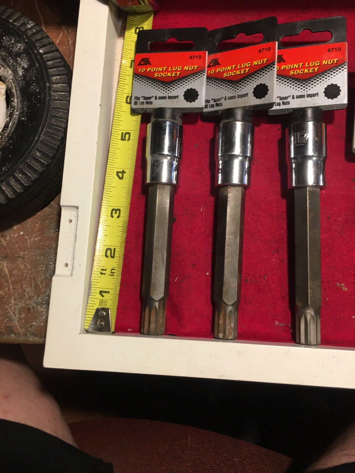 LOT OF ( 6 ) .....4710 10 - POINT TUNER LUG NUT SOCKET 3 DIFFERENT ...