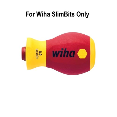 Wiha 1000V VDE Insulated Stubby Screwdriver Handle (For SlimBits Only ...