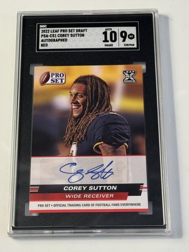 2022 Leaf Pro Set Draft - Autographs Corey Sutton #PSA-CS1 (AU, RC) for ...