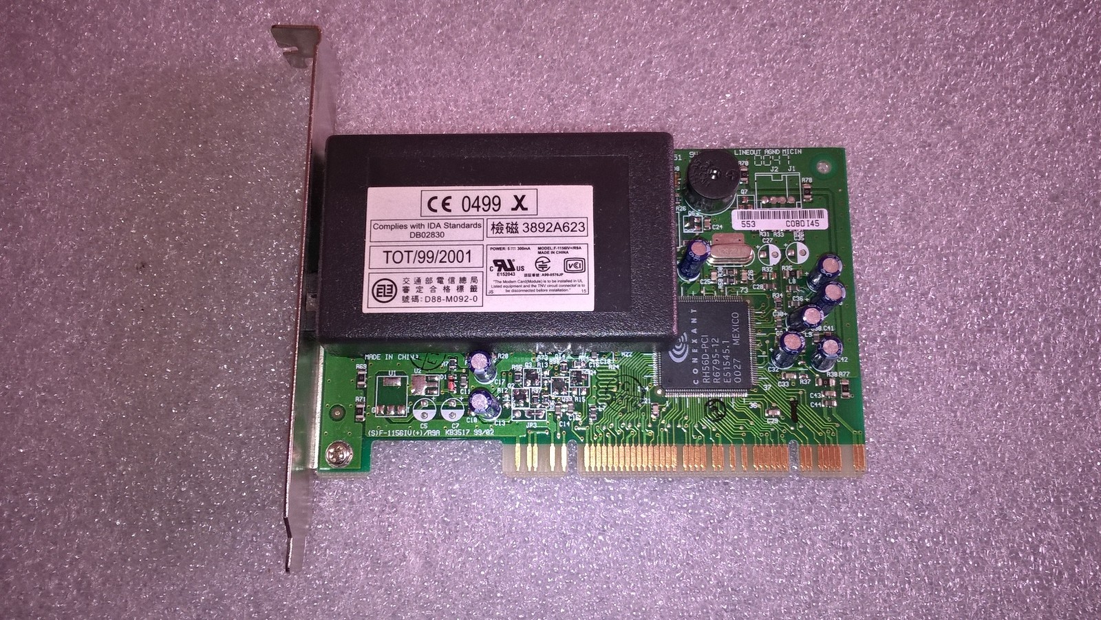 Scheda modem GVC F-1156IV/R9A 56K v.90 PCI Conexant RH56D-PCI HP 166358 ...