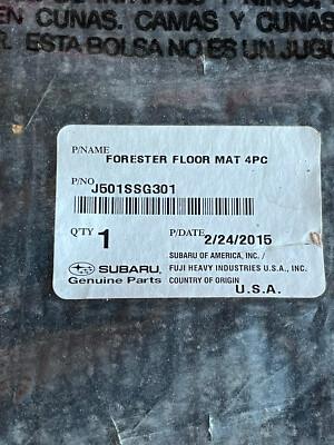 2015-2017 Subaru Outback Carpeted Floor Mats Gray OEM NEW J501SAL000 ...