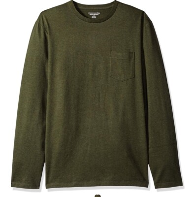 AMAZON ESSENTIALS Olive Green Long Sleeves Tee, Men's Size 2XL | eBay