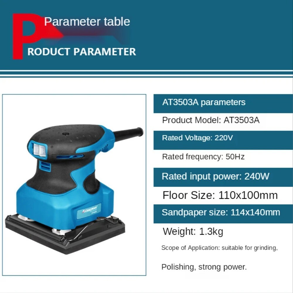 110X100mm Electric Sheet Sander 240W Plane Sanding Machine Polishing ...