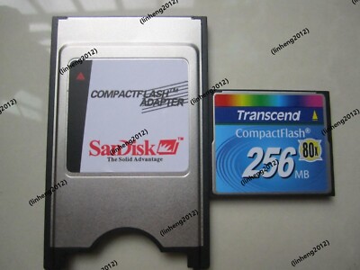 Transcend 256MB 80X Compact Flash +ATA PC card PCMCIA Adapter JANOME ...