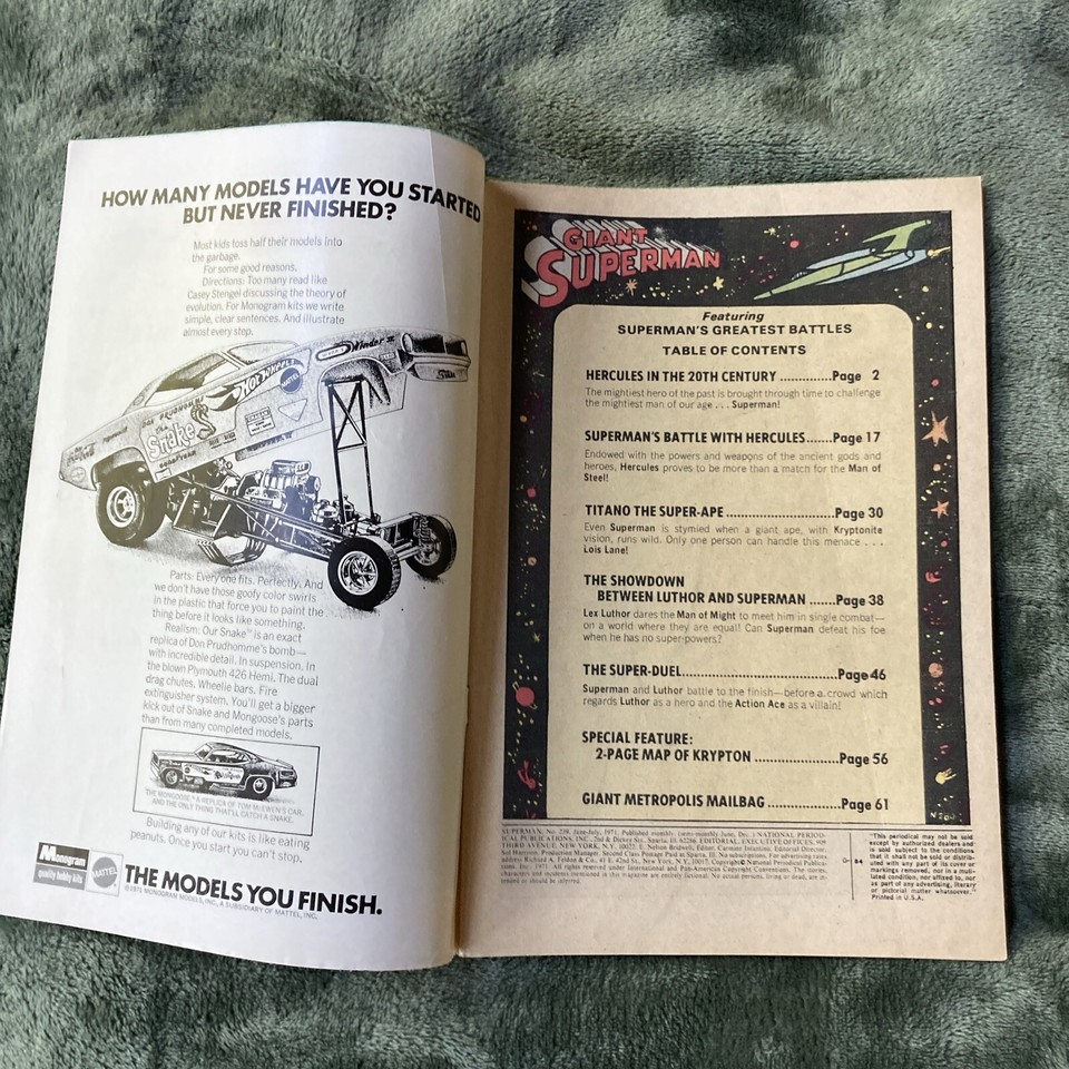 Superman #239 DC Comics 1971 Bronze Age Giant Titano The Super Ape FN ...