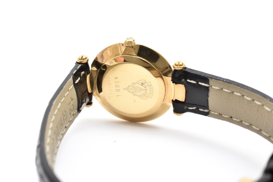 【Exc+5】Vintage GUCCI 4500L Gold Dial 22mm Quartz Women Watch Swiss 1990 ...