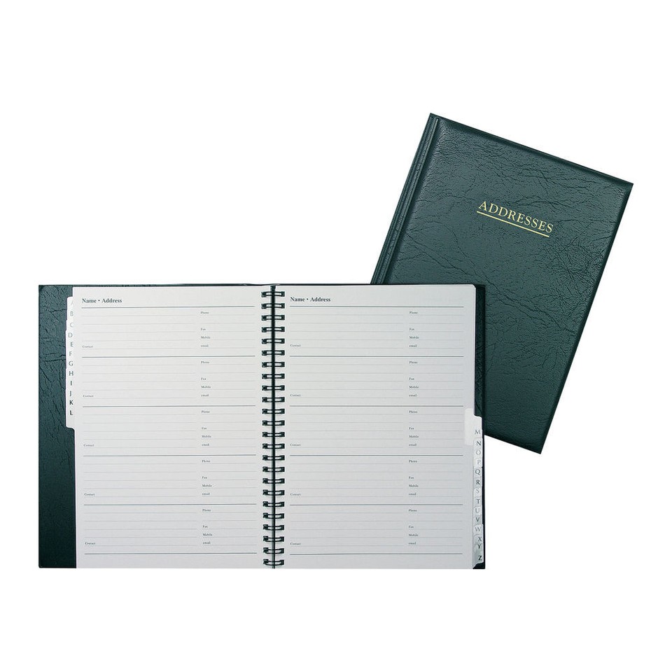 Collins Wirebound Business Address Book A5 Black BA5 | eBay