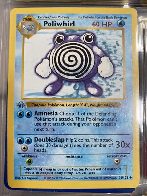 First Edition Poliwhirl Shadowless Base Set 38/102 VLP | eBay