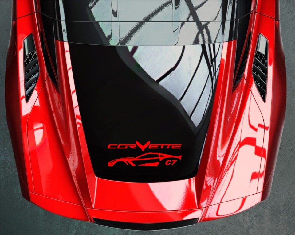 NEW Design Corvette Text Car Vinyl Decal Racing Stripe (Fits Chevy ...