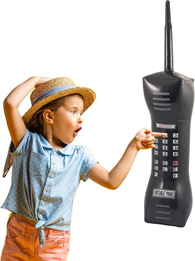 INFLATABLE MOBILE PHONE Retro Party Telephone Reusable Prop Stag Fancy ...