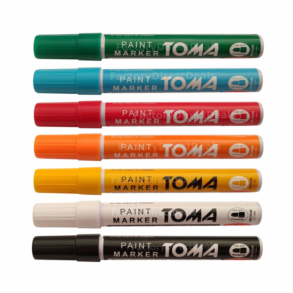PERMANENT CAR TYRE METAL PAINT PEN MARKER WATERPROOF OIL BASED 7 ...