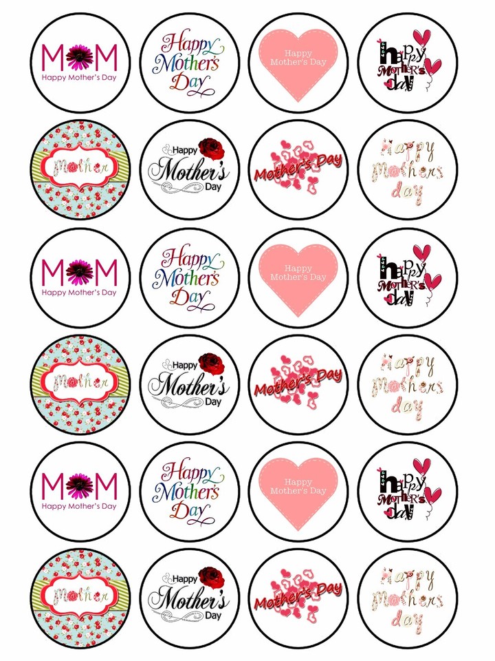 24 x Edible Mother's Day Birthday Mummy Mum Grandma Nanny Cupcake Cake ...