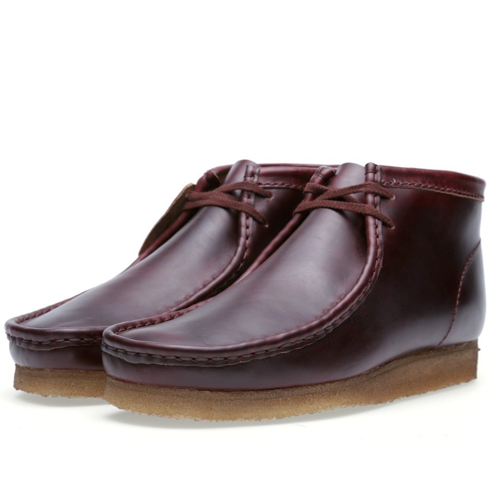 Clarks Originals ** X WALLABEES BOOT ** BURGUNDY HORWEEN ** UK 6.5 / 7 ...