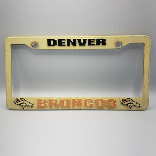 Denver Broncos Beige Plastic License Plate Frame Holder Front Or Rear ...