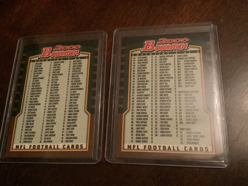 2000 Bowman Football Checklist 2 card lot …Tom Brady #236..Patriots ...