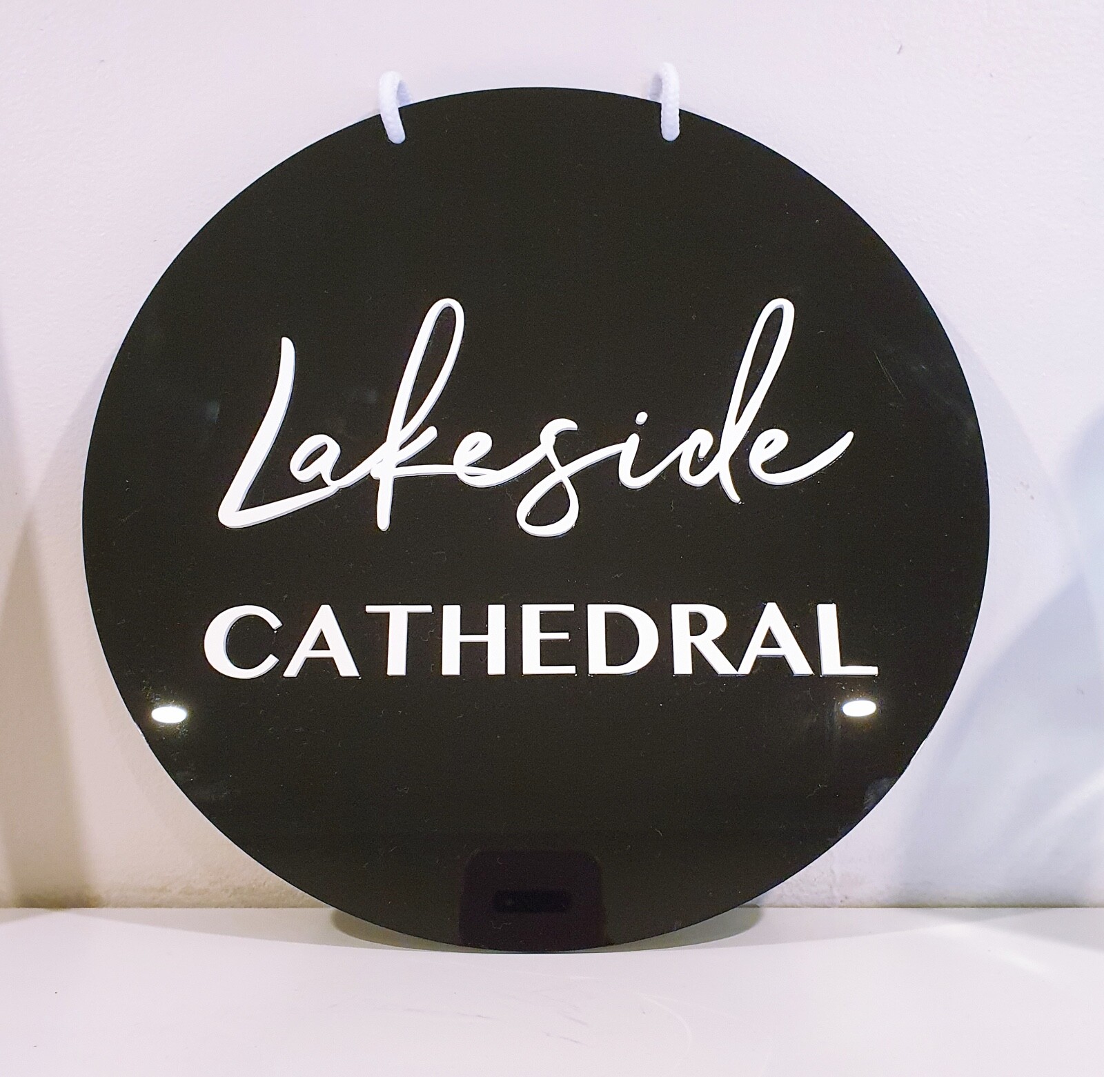 Personalised Acrylic Mirror Name Plaque room Wall Door Round Hanging ...