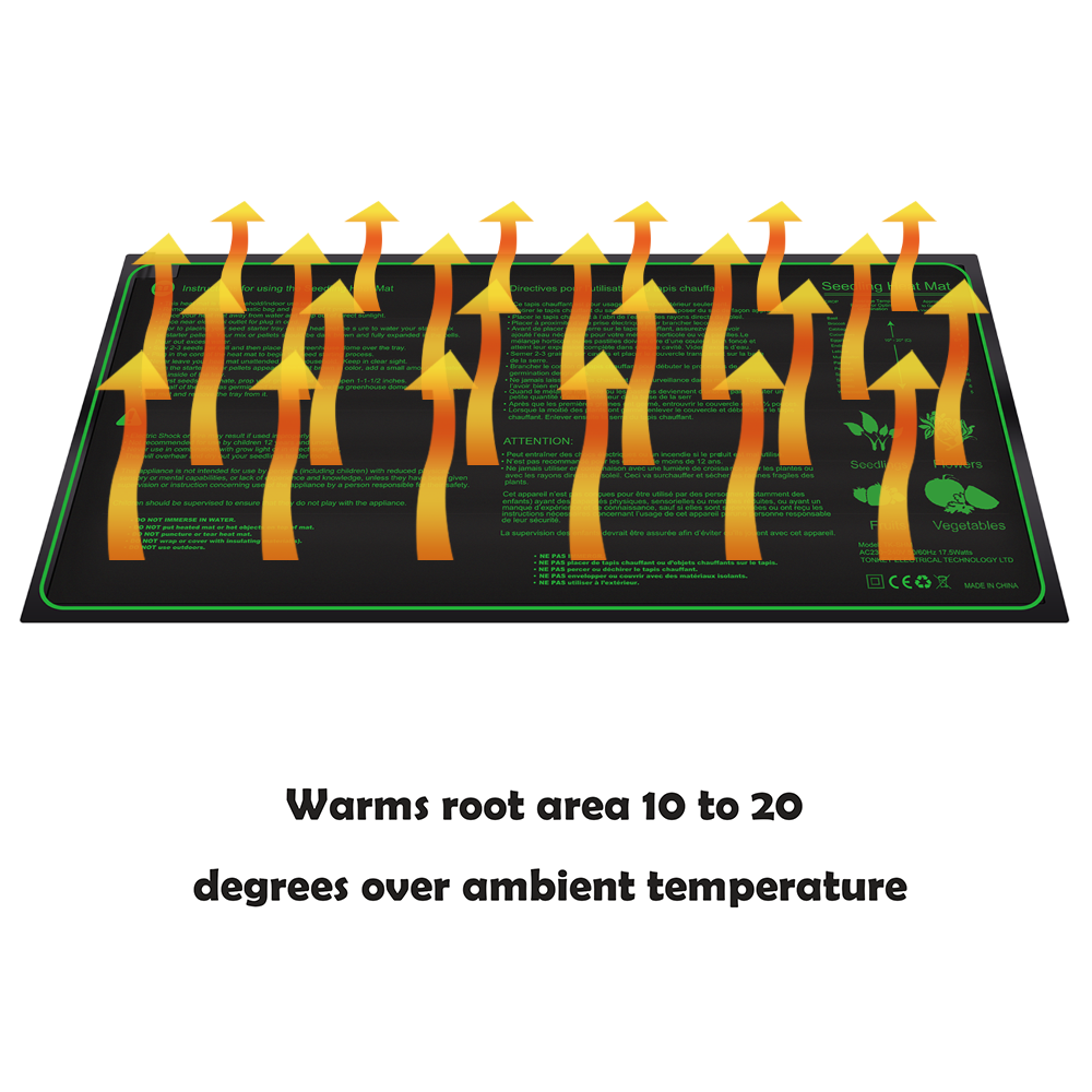 2x 21W Seedlings Heat Mat Heating Pad Warmer Plant Seed Germination ...