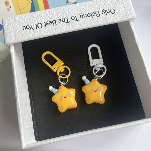 Cute Cartoon Yellow Star Keychain Lovely Pentagrams Keyring Girly Bag ...