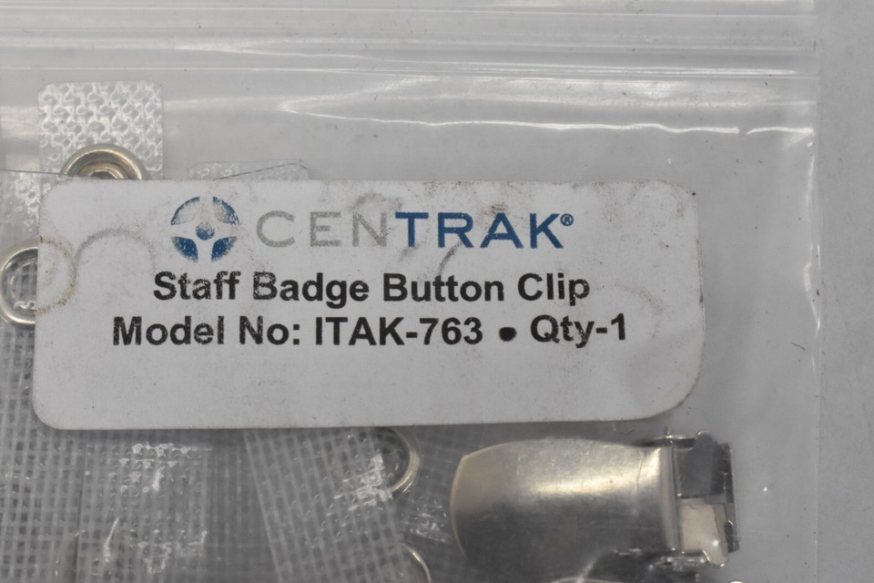 Centrak Clear Staff Badge Button Clip ID Badge Strap Clips ITAK-763 Lot ...