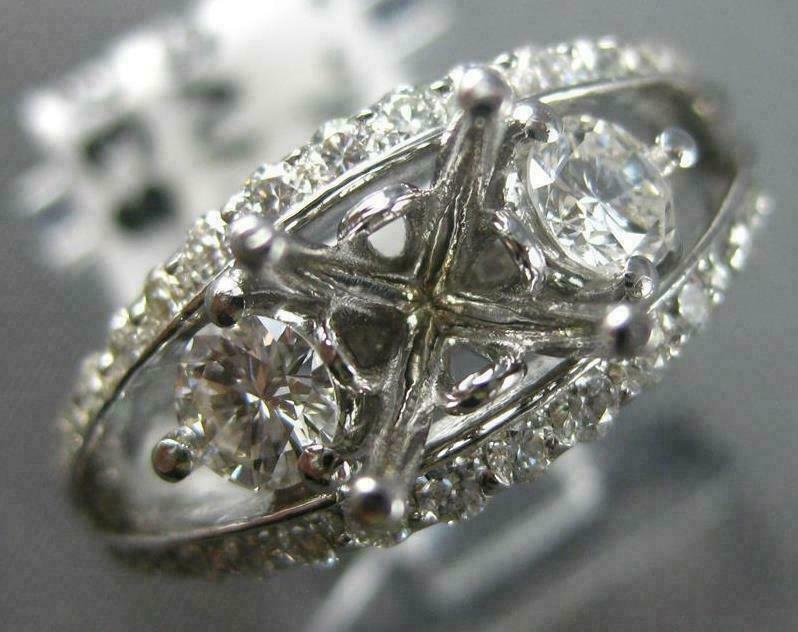 Semi Mounts For Large Stones 18K White Gold Halo Design 1.19 CTW