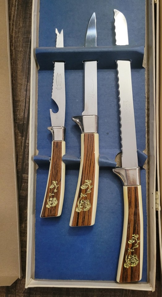 Sheffield English knives 17 Pc Cutlery Set in Box Golden Prestige ...