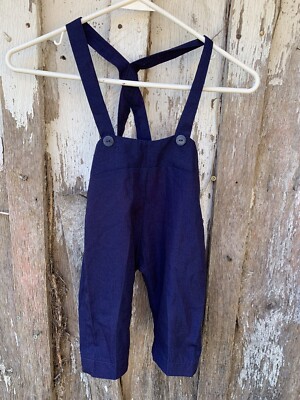 Vintage Amish Little Boys Navy Blue Polyester Overalls | eBay