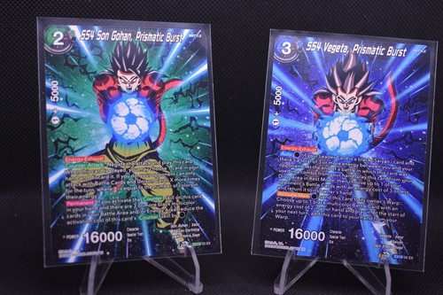 SS4 Prismatic Burst set of 6 (non foil) Broly,Goku,Gohan,Bardock,Vegeta ...