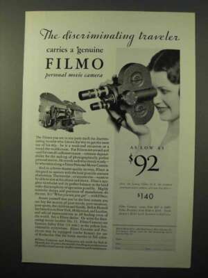 1931 Bell & Howell Filmo 70-A Movie Camera Ad, Traveler | eBay