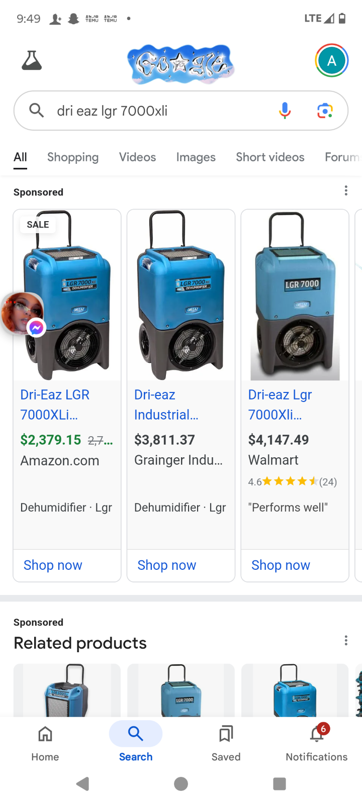 Dri-Eaz LGR 7000xli Compact Refrigerant Dehumidifier - F412 ...