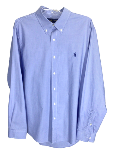 Ralph Lauren Blue Label Shirt Mens XL Stretch Blue Long Sleeve Button ...