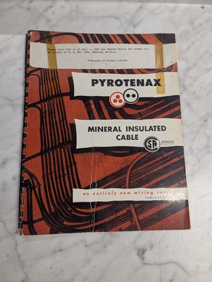 PYROTENAX COVERED CABLES SALES BROCHURE CATALOG INFORMATION 1956 | eBay
