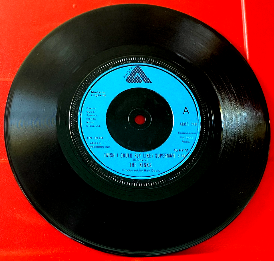The Kinks Wish I Could Fly Like Superman 7" UK ORIG 1979 Arista ARIST ...
