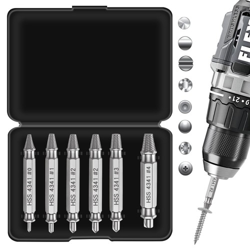 Damaged Screw Extractor Set 6 PCS Screw Extractor Set Stripped Screw ...