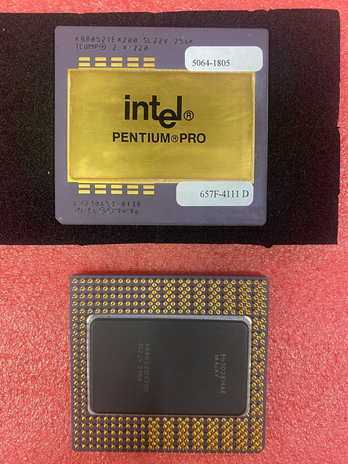 VINTAGE Intel Pentium Pro SL22V 200MHz 256K Cache Socket 8 GOLD Top CPU ...