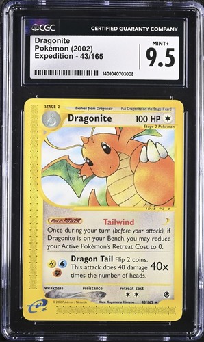 2002 Dragonite Expedition 43/165 Rare E-Reader MINT+ 9.5 (PSA 10) Low ...