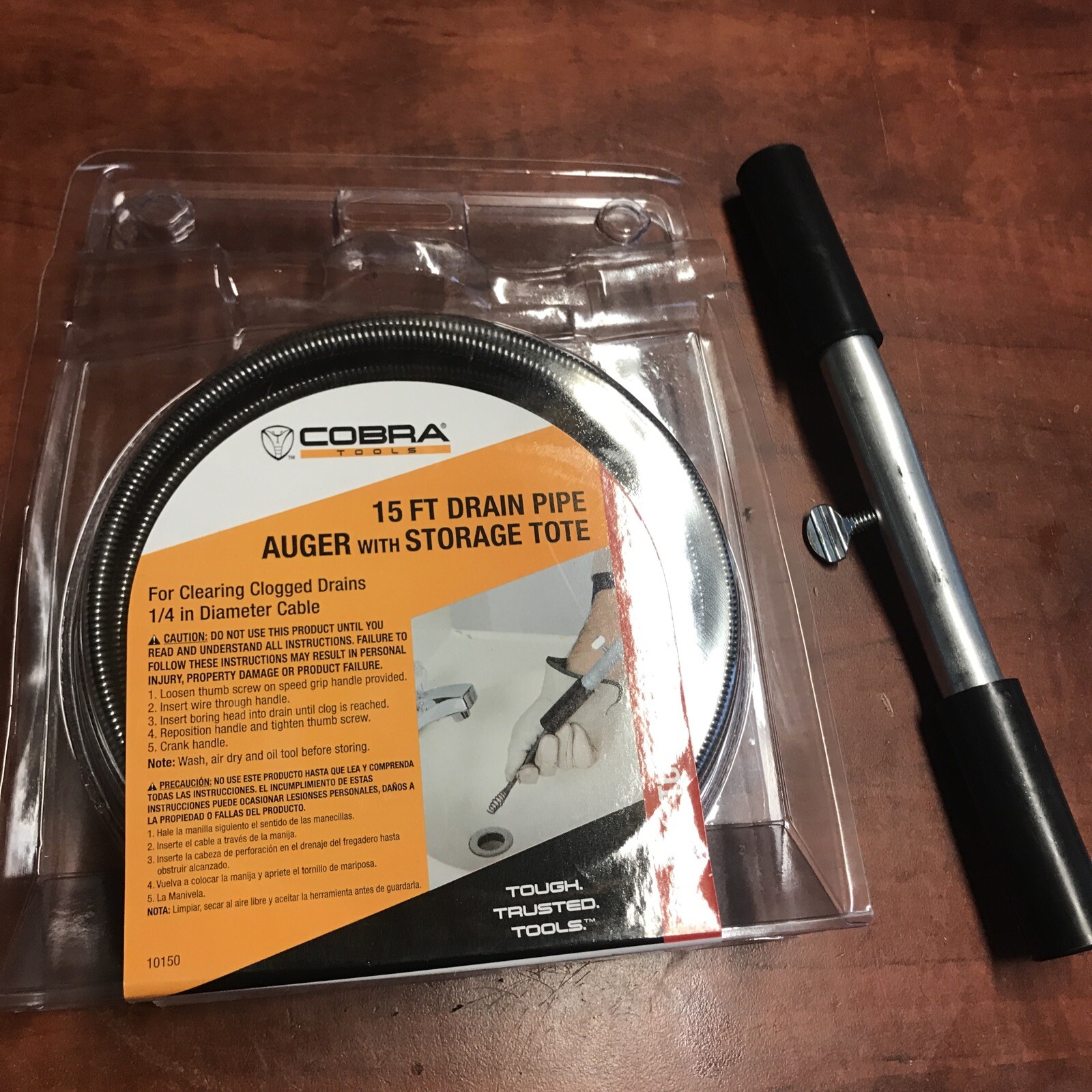 1 Pack Of Genuine Cobra tools 1/4" X 15' Wire Drain Auger Plumber's ...