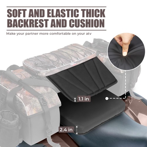 ATV Rear Seat Bag Pack Cargo Storage Back Bag w/Cushion Cooler Padded ...