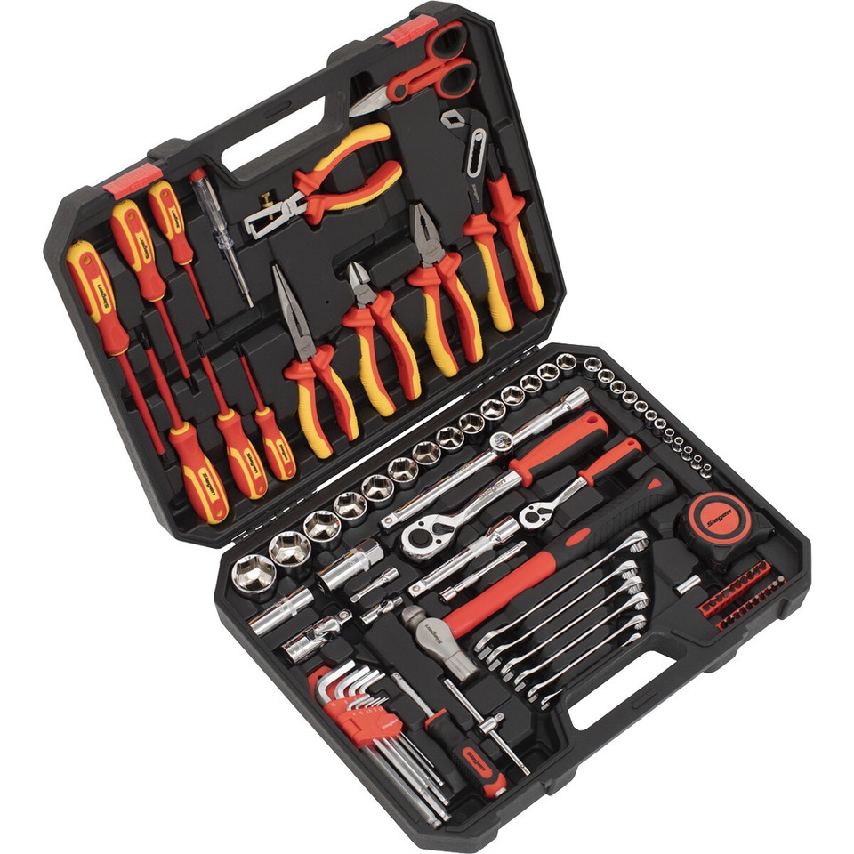 90pc Electricians Tool Kit - VDE Insulated Safety Tool Set ...