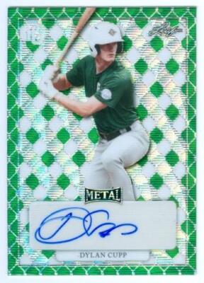 DYLAN CUPP "GREEN METAL WAVE AUTOGRAPH /4" LEAF PERFECT GAME NATIONAL ...