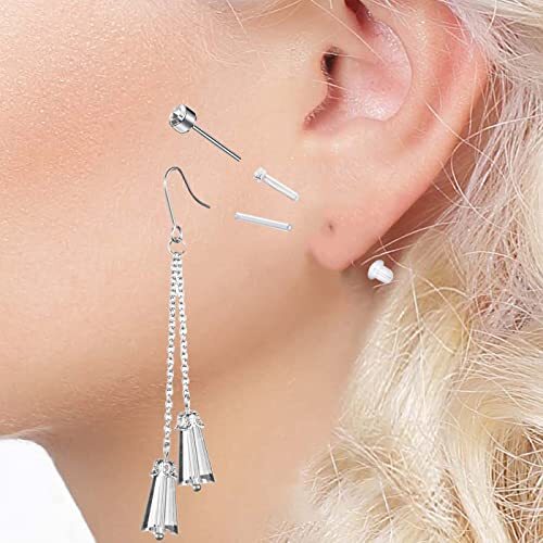Silicone and Plastic Anti-Allergy Earrings Sleeves Piercing Protectors ...