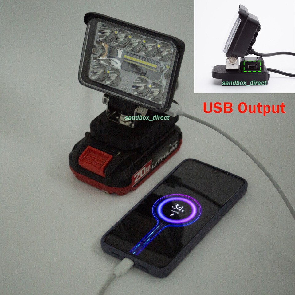 Led Work Light for Bauer 20v HyperMax Lithium Battery 2800LM w/FAST USB ...