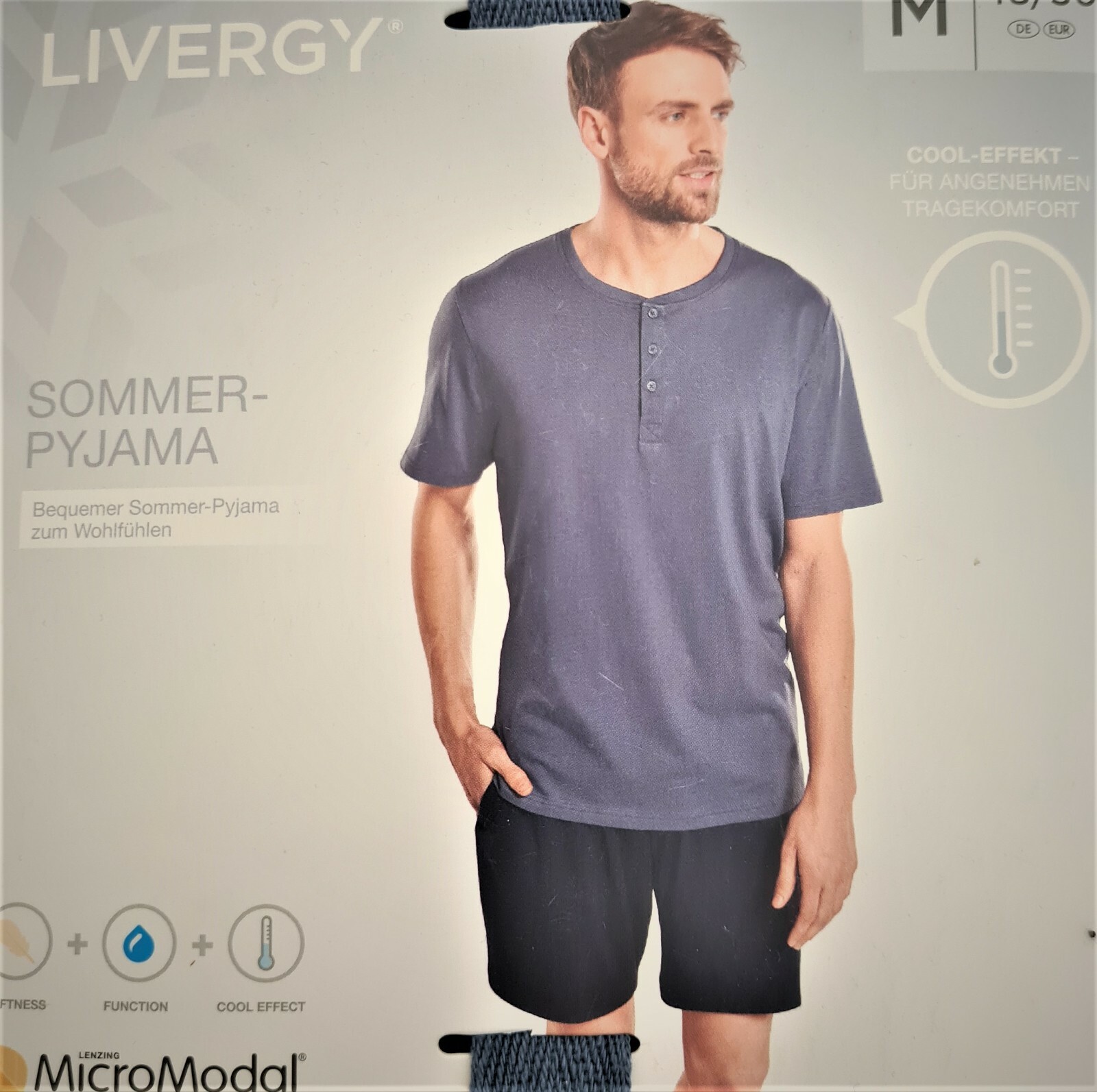 Livergy Herren Sommer Pyjama Schlafanzug Shorty Shirt Schlafhose Gr. M ...